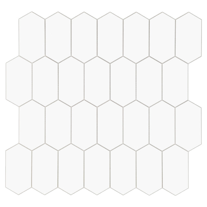 Small Picket White Peel and Stick Tile