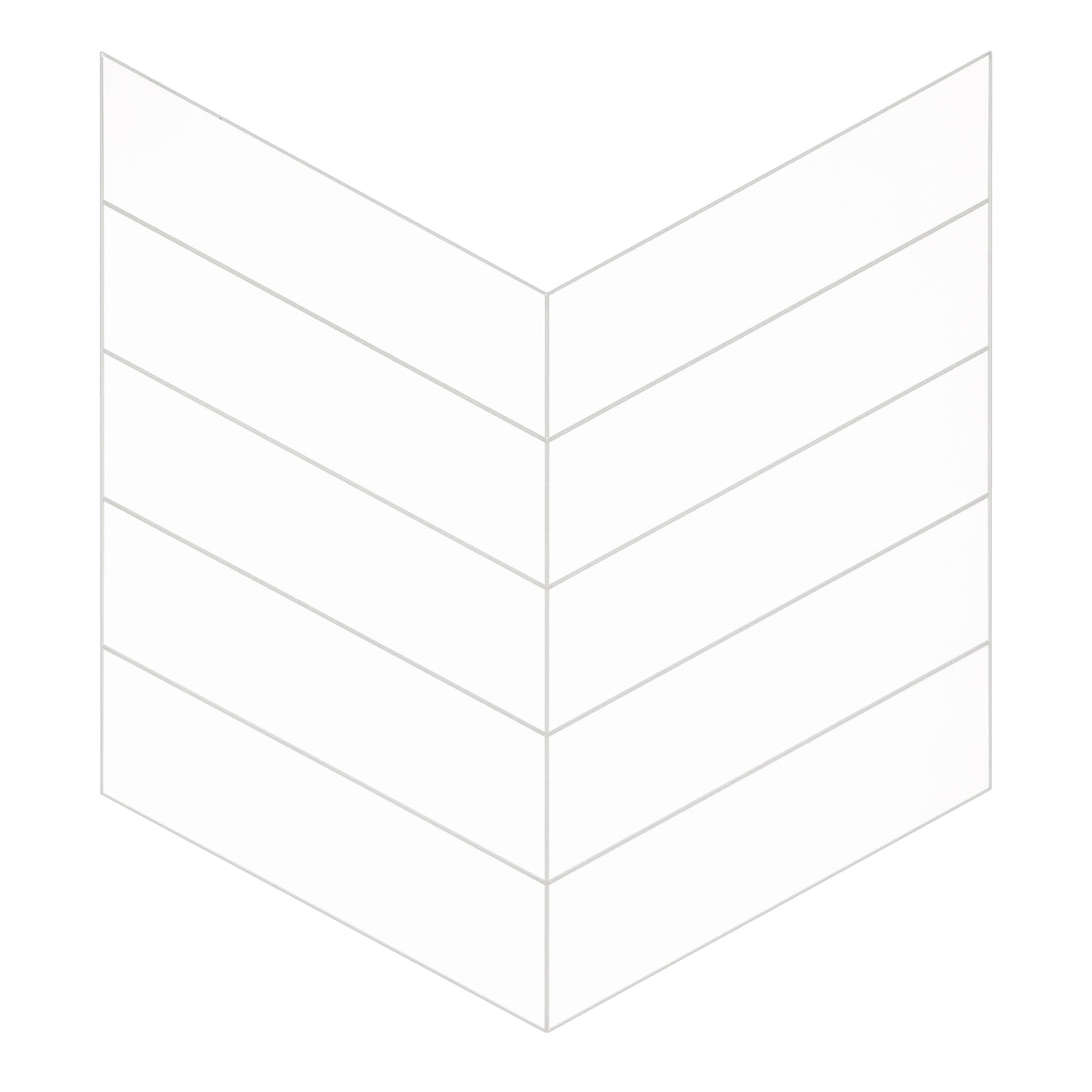 12.2" x 13.4" Chevron White Peel and Stick Tile