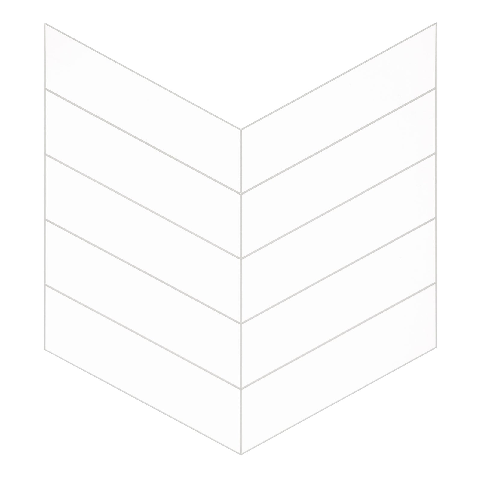 12.2" x 13.4" Chevron White Peel and Stick Tile