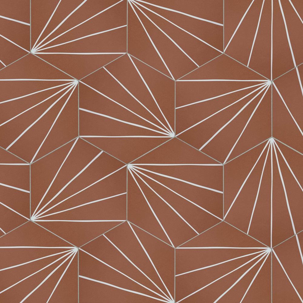 6x7'' Art Deco Hexagon Orange Peel and Stick Tile